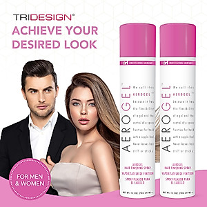 TRI Design Aerogel Hair Spray - Extra Hold, Firm Hold for Women and Men, Travel, Volume Fixer & Non-Sticky Hairspray (10.5oz, Pack of 2)
