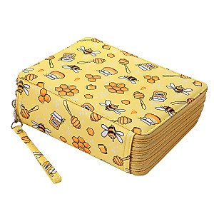 Lbxgap Portable Colored Printing Pattern Pencil Case Holds 184 pcs Pencils Bag Organizer with Handy Wrap Portable- Multilayer Holder for Watercolor Pens or Markers, Pencil Case Organizer for Artist