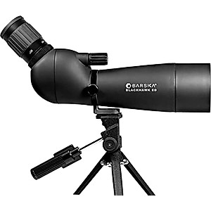 BARSKA unisex adult Blackhawk 20-60x60 Cases Barska AD11520 Black Hawk ED 20 60x60 Spotting Scope with Tripod and Carrying Cases, Black, One Size US