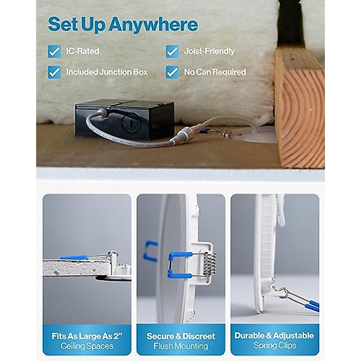 Sunco 12 Pack 4 Inch Ultra Thin LED Recessed Ceiling Lights Slim, Selectable CCT 2700K/3000K/3500K/4000K/5000K, Dimmable, 10W, Wafer Thin, Canless with Junction Box - ETL T24