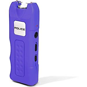 POLICE 628 Stun Gun with LED Flashlight and Siren Alarm, Purple