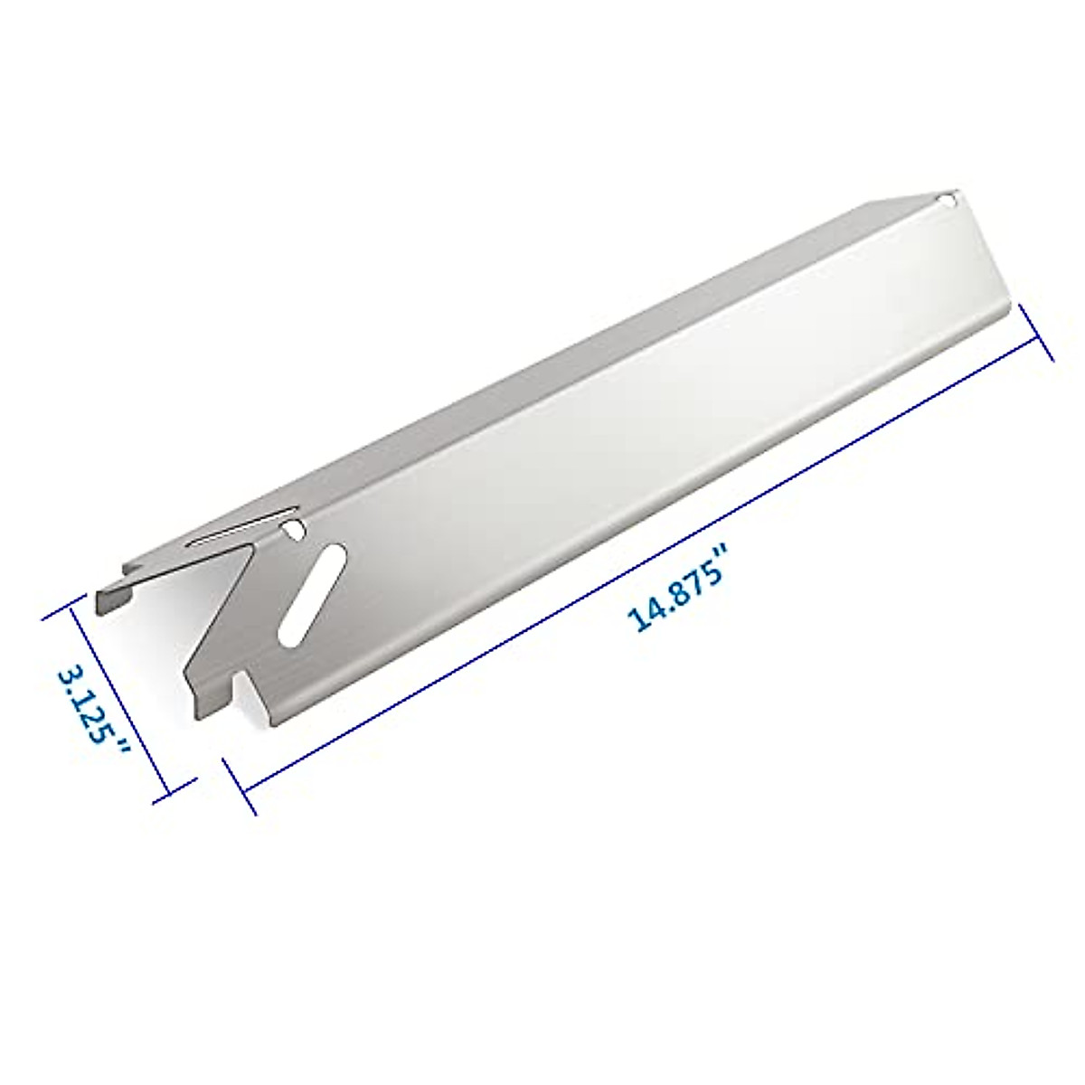 Zemibi Heat Plate Replacement for Brinkmann 810-4221-S, 810-6420-S Gas Grill Models, Heavy Duty Stainless Steel Burner Cover Flame Tamer, Heat Shield, Heat Tent Deflector, 14 7/8" x 3 1/8", 4-Pack