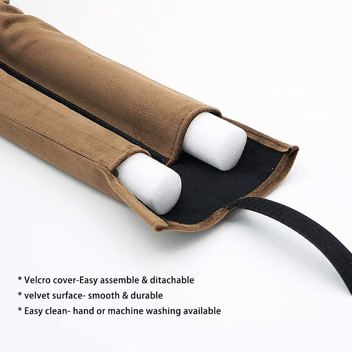 2 Pack Under Door Draft Stopper Door Noise Blocker Door Air Blocker for Noise Light Smell Stopper Length Adjustable 30 to 36 inches Saving Energy Under Door Guard(Brown)