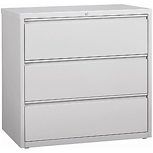 Hirsh 42-in Wide HL8000 Series Metal 3 Drawer Lateral File Cabinet Light Gray