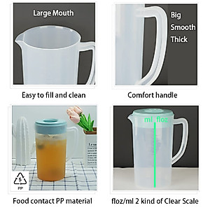 0.66 Gallon/2.5 Litre Plastic Pitcher with Lid BPA-FREE Eco-Friendly Carafes Mix Drinks Water Jug for Hot/Cold Lemonade Juice Beverage Jar Ice Tea Kettle (Navy, 81oz)