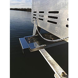 CUISINART Grill Modified for Pontoon Boat with Arnall's Stainless Grill Bracket Set + Chef Professional Featuring Full Stainless-Steel Construction