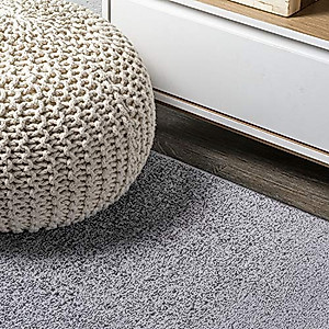 JONATHAN Y SEU100A-8 Haze Solid Low-Pile Indoor Area-Rug Casual Contemporary Solid Traditional Easy-Cleaning Bedroom Kitchen Living Room Non Shedding, 8 ft x 10 ft, Grey