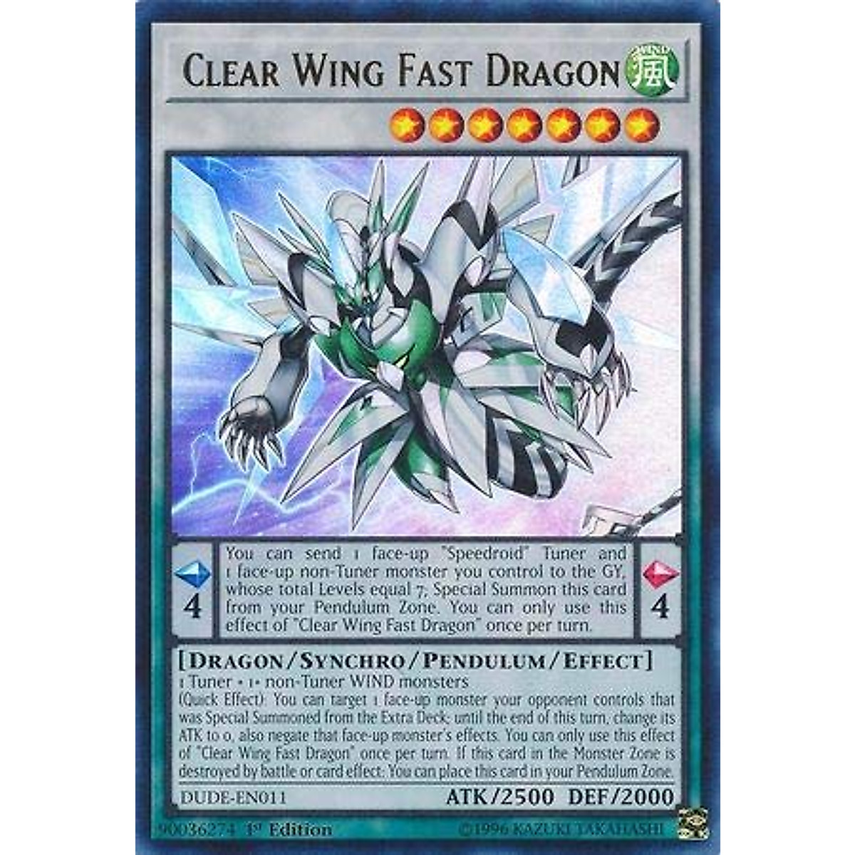 Yu-Gi-Oh! - Clear Wing Fast Dragon - DUDE-EN011 - Ultra Rare - 1st Edition - Duel Devastator