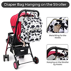 NaOHshp Diaper Bag Backpack for Mom Dad, Maternity Changing Bag Diaper Backpack with Stroller Straps