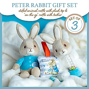 KIDS PREFERRED Beatrix Potter Peter Rabbit Gift Set with Stuffed Animal, Rattle, and Teether