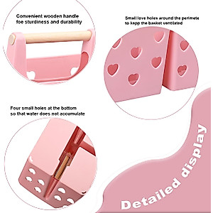 Anyoifax Portable Shower Caddy Plastic Shower Basket Organizer Divided Bathroom Caddy Storage Cleanning Caddy Tote with Handle for College, Dorm Room, Kitchen, Pink