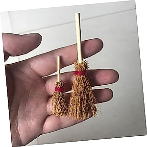 SEWOART 20pcs Witches Hanging Plant Accessories Witch Broom Minature Broomsticks Mini Broomsticks Whisk Broom Halloween Hanging Pendant Small Decorative Broom Mask Kid Toy