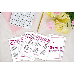 Girls Night Party Game - Ladies Night Party Games - What's On Your Phone Game Pack - Fun Girls Night In/Girls Night On - Bridal Shower or Bachelorette Party Game - Games for Adults - 30 Game Cards