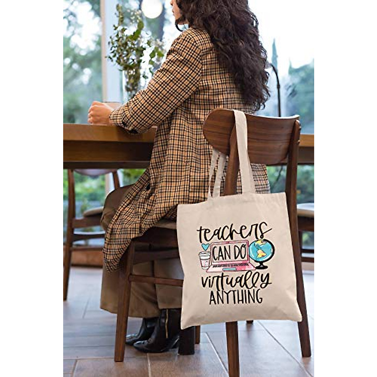 Teachers Can Do Virtually Anything – Shoulder Bag Shopping Bag Tote Bag Gift – Appreciation Gifts for Teachers - Birthday Christmas Back To School Gift For Teacher