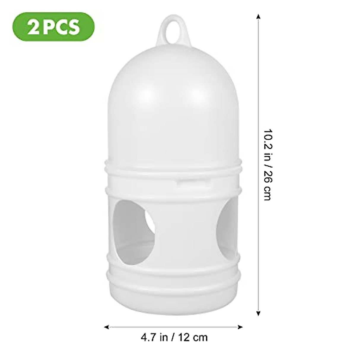 Balacoo Bird Water Dispenser - 2Pcs Bird Feeder Bird Water Dispenser Plastic Poultry Drinker Water Container Jar Pigeons Feeder Water Pot for Cage Pet Parrot Budgie Quail Chickens White