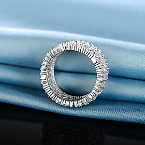 Gemsme 14K Gold Plated Marquise Cubic Zirconia Eternity Statment Ring for Women (7)