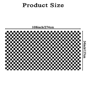 DKULMN 3PCS Black Flag Checkered Tablecloths,108”x54” Rectangular Disposable Gingham Table Covers Thickening and Waterproof Plastic Tablecloth for Picnic Indoor & Outdoor, XXZ 06