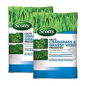 Scotts Halts Crabgrass & Grassy Weed Preventer, Pre-Emergent Weed Killer for Lawns, 5,000 sq. ft., 10.06 lbs. (2-Pack)