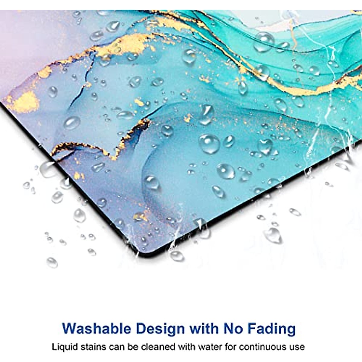 Armanza Mouse Pad, Cyan Blue Marble Mouse Pad, Washable Square Cloth Mousepad for Office Laptop, Non-Slip Rubber Base Mouse Pads for Wireless Mouse, Computer Mouse Pads for Desk