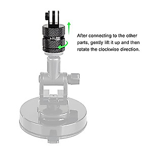 HSU Aluminum 1/4 inch 20 Camera Mount, 360 Degree Rotation Tripod Adapter Fits GoPro Hero, Sony, Xiaomi AKASO Camparki Action Cameras and Other Standard 1/4 Accessories