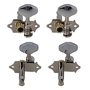 BQLZR Chrome Tuning Pegs Machine Heads 2R2L For Ukulele 4 String Guitar Bass