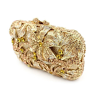 ZLXDP Evening Hollow Out Crystal Floral Diamond Evening Clutch Bag Party Wedding Purse