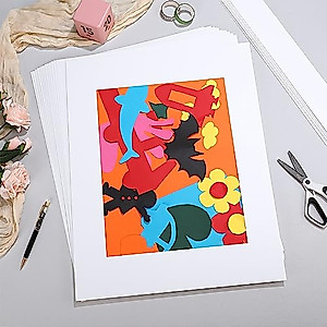 Thyle 20 Pieces 16 x 20 Inches White Picture Mats Show Kit for 11 x 14 Inches Photo White Picture Mats Board Core Bevel Cut Acid Free Mats with 20 Pieces Backing Board Art Mat