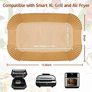 Air Fryer Liners Ninja Foodi Grill Xl Accessories for Ninja Smart Xl Air Fryer, 125Pcs Air Fryer Disposable Paper Liner For Ninja FG551 6-In-1 Grill Parchment Paper Rectangular Air Fryer Accessories
