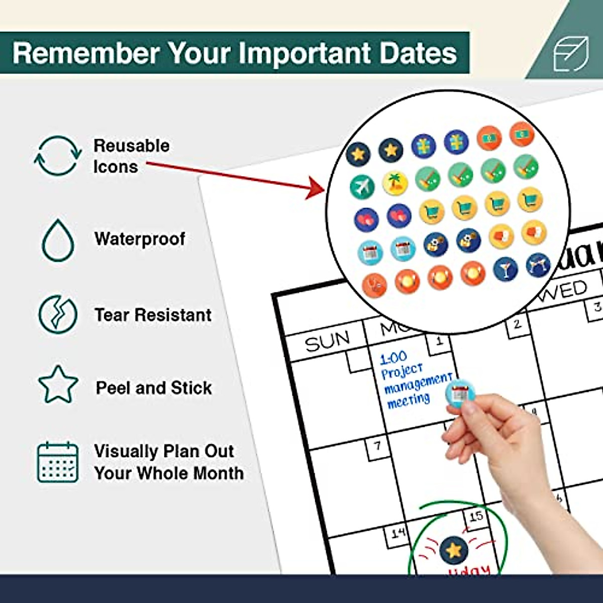 Large Dry Erase Wall Calendar - 36" x 96" - Undated Blank 2023 Reusable Yearly Calendar - Giant Whiteboard Year Poster - Laminated Office Jumbo 12 Month Calendar