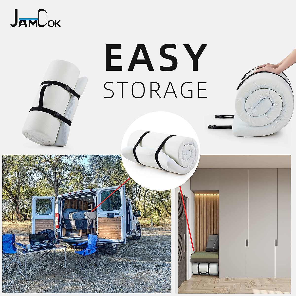 Jamdok 3Inch Cot Mattress Topper,Narrow Twin Gel Memory Foam Mattress Topper for Camping Cot,Sofa Bed,Pull Out Chair Cushion,Portable,Cool Cot Toppers(75 x 30)