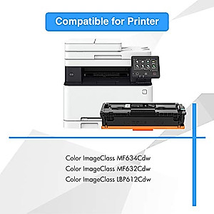 TRUE IMAGE Compatible Toner Cartridge Replacement for Canon 045 045H MF634Cdw Color ImageCLASS MF632Cdw LBP612Cdw MF632 MF634 Printer Ink (Black, 2-Pack)