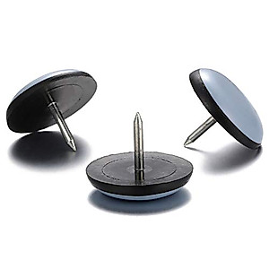 1" Nail on Furniture Sliders (24 Pack) - Furnigear Heavy Duty PTFE (Teflon) Chair Sliders Glides Wooden Furniture Movers Move Your Furniture Easily & Safety - Best Chair Leg Floor Protectors