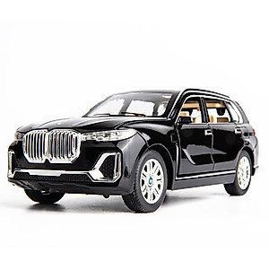 BDTCTK 1/24 Compatible for X7 SUV Model Car Toy Diecast Toy Cars, Zinc Alloy Pull Back Toy car with Sound and Light for Kids Boy Girl Gift(Black)