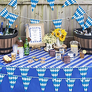 ZYP 236 Feet Oktoberfest Bavarian Check Flag, Large Oktoberfest Bavarian Pennant Banner for German Oktoberfest Themed Party Favors Decoration
