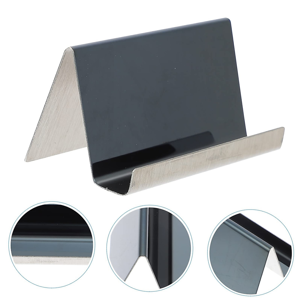 LALAFINA card protector Storage Professional PU Leather case Card package Office Supplies Mobile phone holder Metal ID Organizer Wallet business card Stainless steel