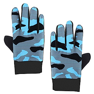 Accmor Kids Cycling Gloves, Kids Fishing Gloves, 4-10 Years Boys Girls Kids Sport Gloves, Breathable Non-Slip Full Finger Gloves for Child Cycling Climbing Riding Biking Outdoor, Blue Grey