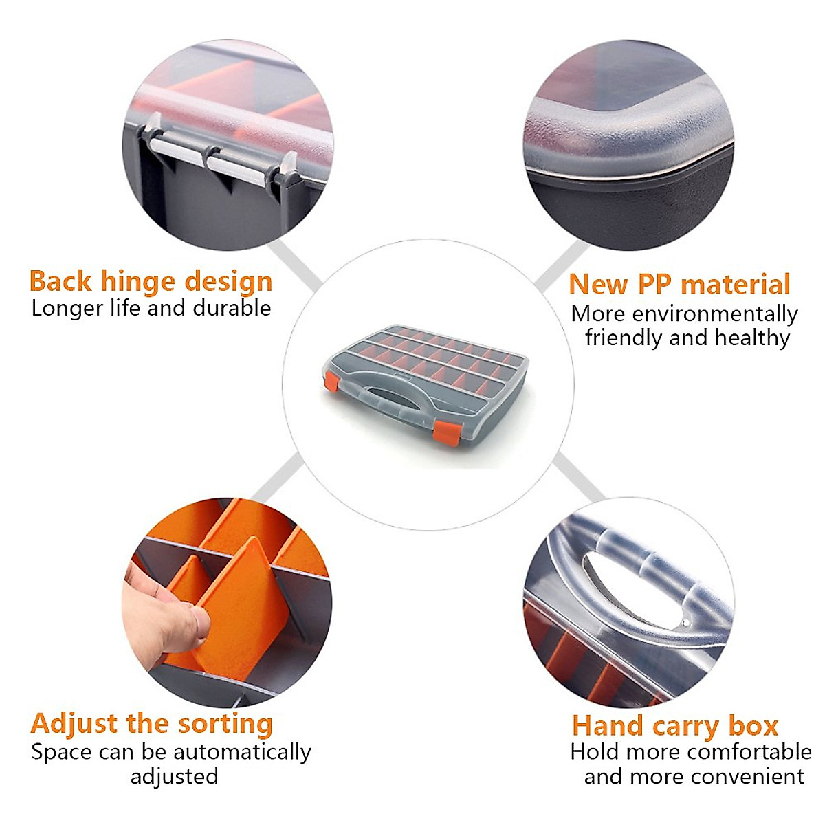 TOPIND Fishing Tackle Box Double-Sided, Transparent Fish Tackle Storage with Adjustable Dividers, Plastic Fishing Organizer Boxes for Fishing Lure Bait Hooks