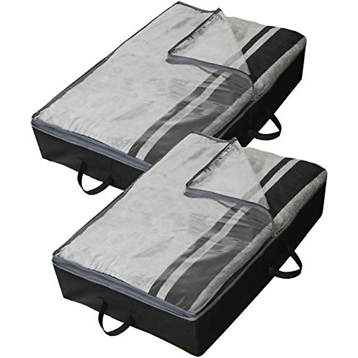 Simple Houseware 2 Pack Under Bed Storage Bin, Black