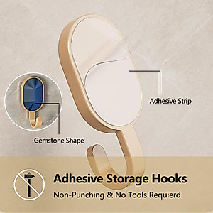 DueHoppee 8 Pack Plastic Adhesive Hooks,Damage Free Hooks Holder,Key Holder,Utility Hooks,Cute Key Hooks,Colourful Decorative Wall Hooks in Living Spaces