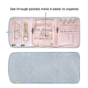 BAGSMART Jewelry Organizer Roll Travel Jewelry Storage Bag for Necklace, Earrings, Rings, Bracelet