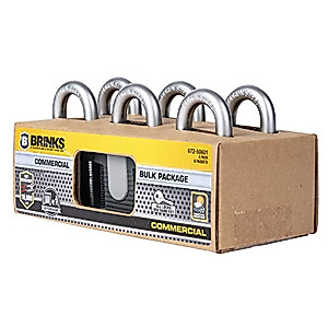 BRINKS - 50mm Commercial Laminated Steel Keyed Padlock, 6-Pack - Solid Steel Body with Boron Steel Shackle