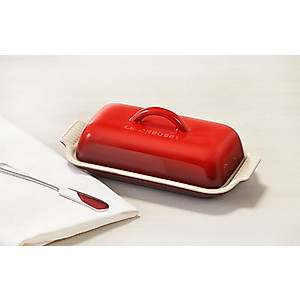 Le Creuset Stoneware Heritage Butter Dish, Cerise