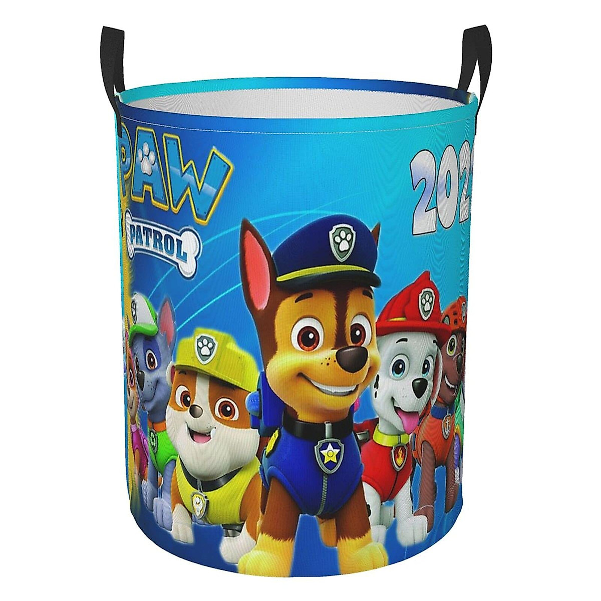 Paw Patrol Circular Waterproof Hamper Dirty Clothes Standing Laundry Basket With Handle Round Storage Organizer Bin Gifts For Kids Children Small