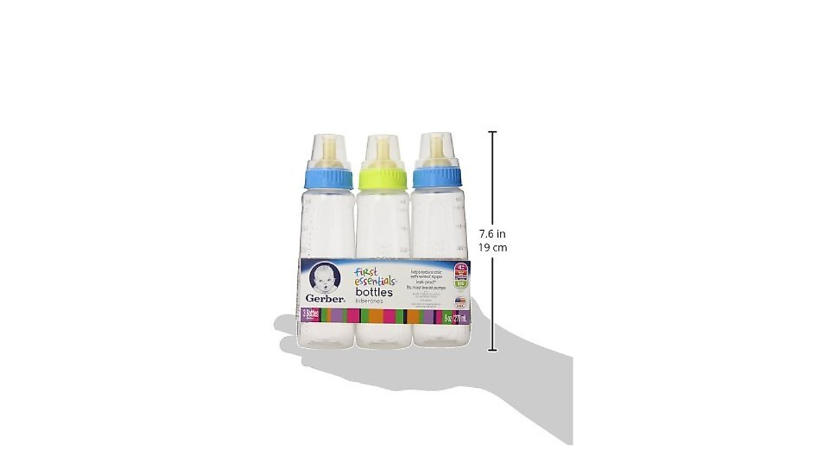 Gerber Clear View Plastic Nursers - 3 Pack, BPA Free