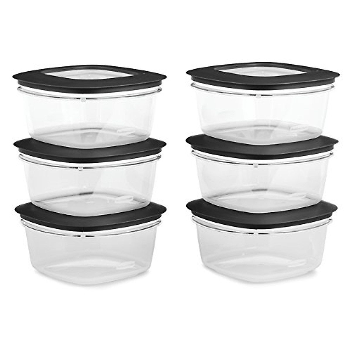 Rubbermaid Premier Food Storage Container, 5 Cup, 6-Pack, Grey