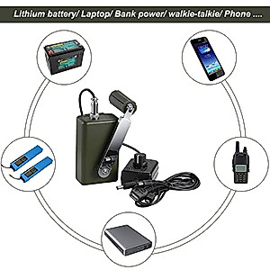 Hand Crank Generator 30W 0-28V Portable Hand Crank DC Charger with USB Plug Multifunction Manual Crank Generator for Outdoor Mobile Phone Computer Charging