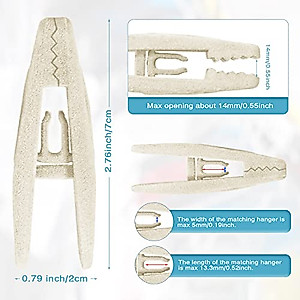 120 Pcs Beige Velvet Hangers Clips Strong Non Slip Velvet Pants Hangers Flocked Clothes Clips Baby Finger Clips for Kids Adults Suit Skirt Clothes Thin Slim Felt Hangers
