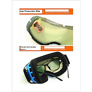 LETSP Ski Goggles Anti-Fog and Sand-Proof Large Spherical Glasses Adult Mountaineering Snow Goggles Motorcycle Goggles Dirt Bike ATV Tactical Riding Goggles(Black Frame Gray Lens)