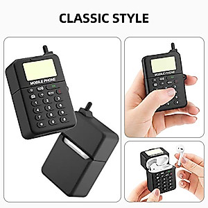 SUNGUY Silicone Airpods case Cover, Classic 3D Cute Mobile Phone Design Soft Protective Skin Funny with Carabiner for Apple Airpods 2 & 1 Charging Case