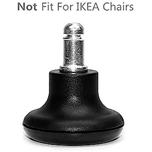 Bell Glides Replacement Office Chair or Stool Swivel Caster Wheels to Fixed Stationary Castors, Low Profile Bell Glides with Separate Self Adhesive Felt Pads, Chair Feet Wheel Stopper